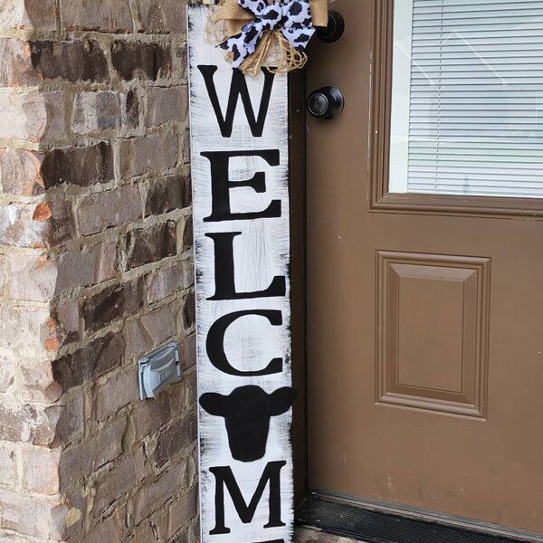 Porch Cow Welcome Sign - Etsy
