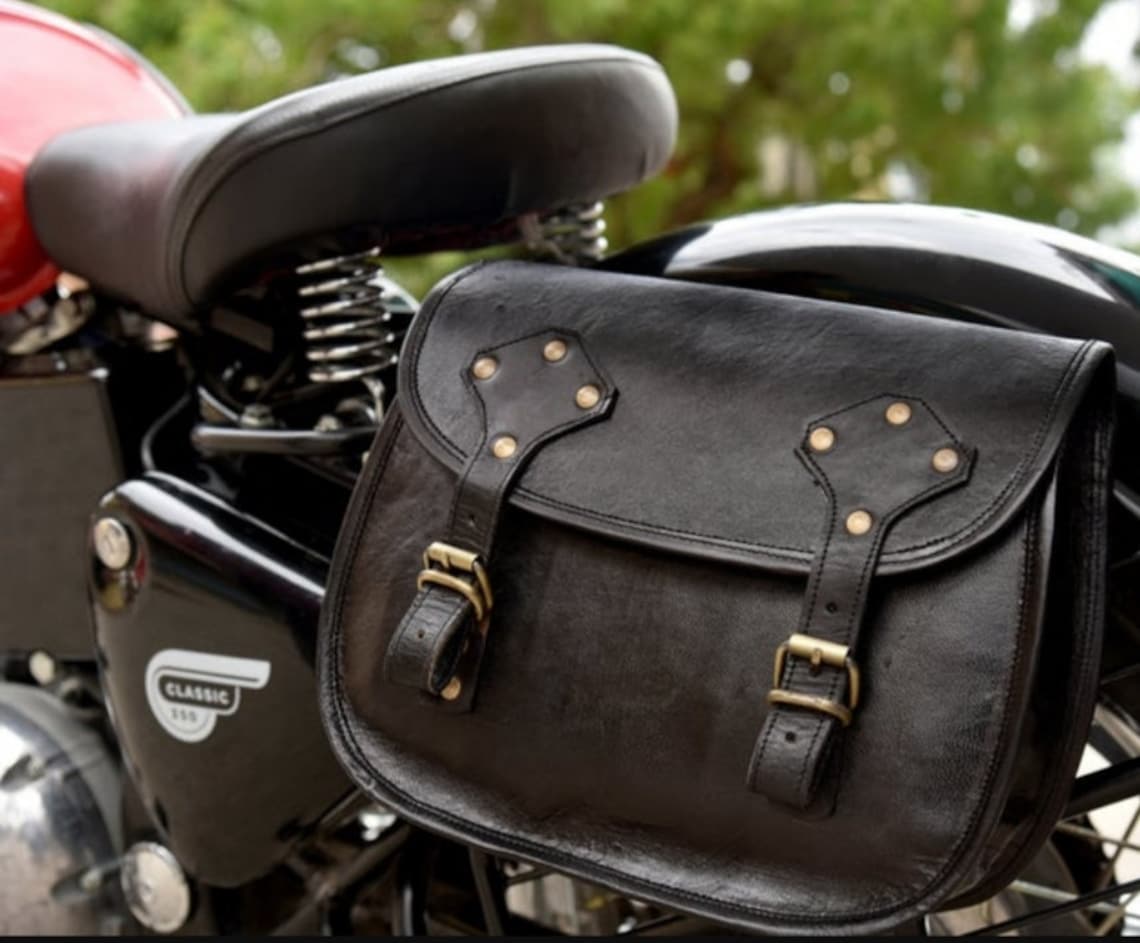 Leather Pannier Bag , Leather Bike Bag , Leather Motorcycle Side ...