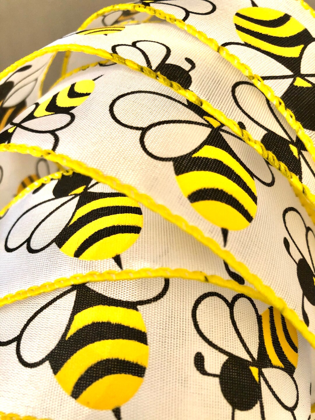 Wire Edged Ribbon , 1.5'', Bumble Bee Ribbon , Honey Bee Ribbon ...