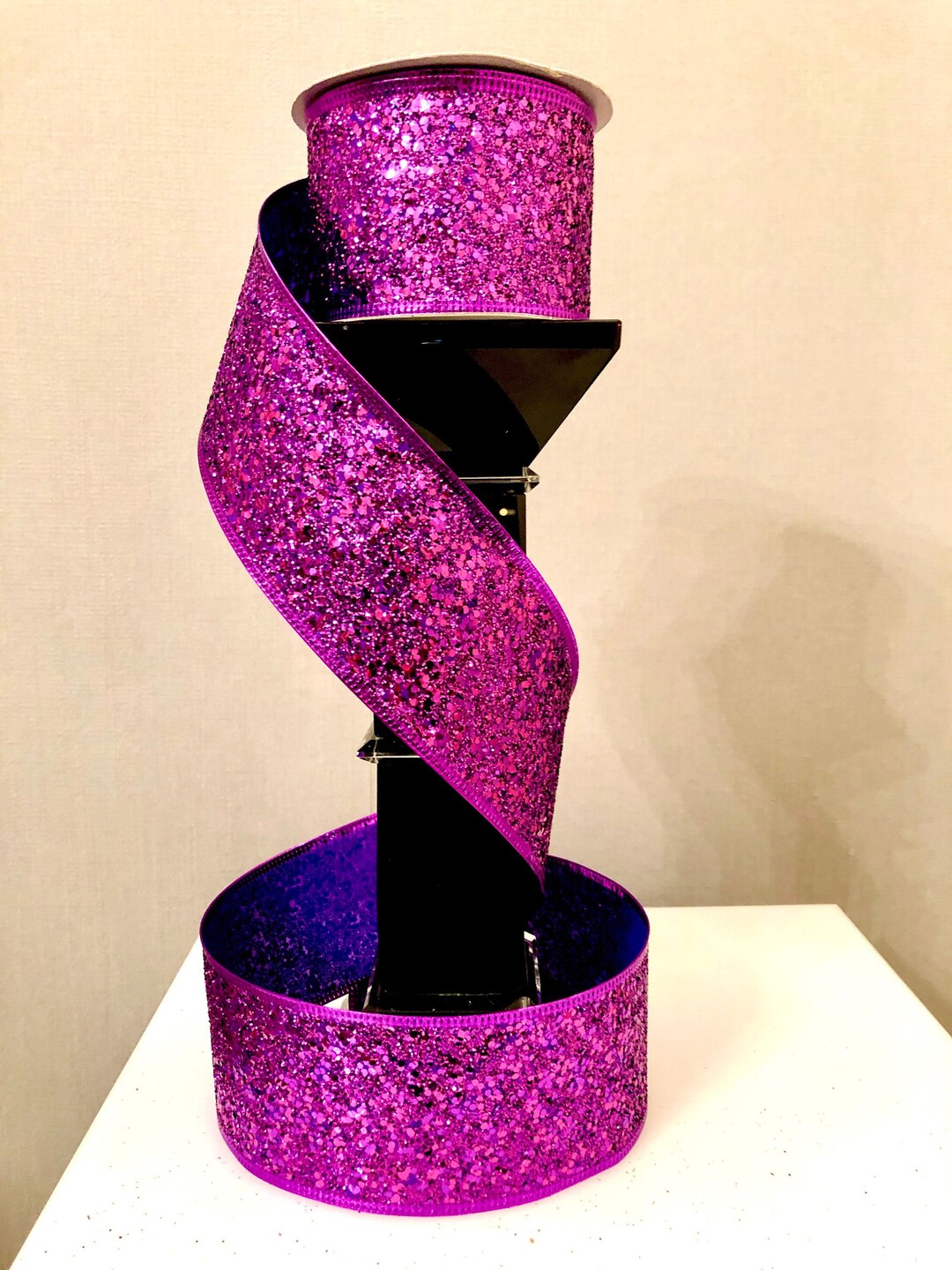 Cinta de borde de alambre de 2,5, cinta púrpura súper brillante, coronas de Halloween ...