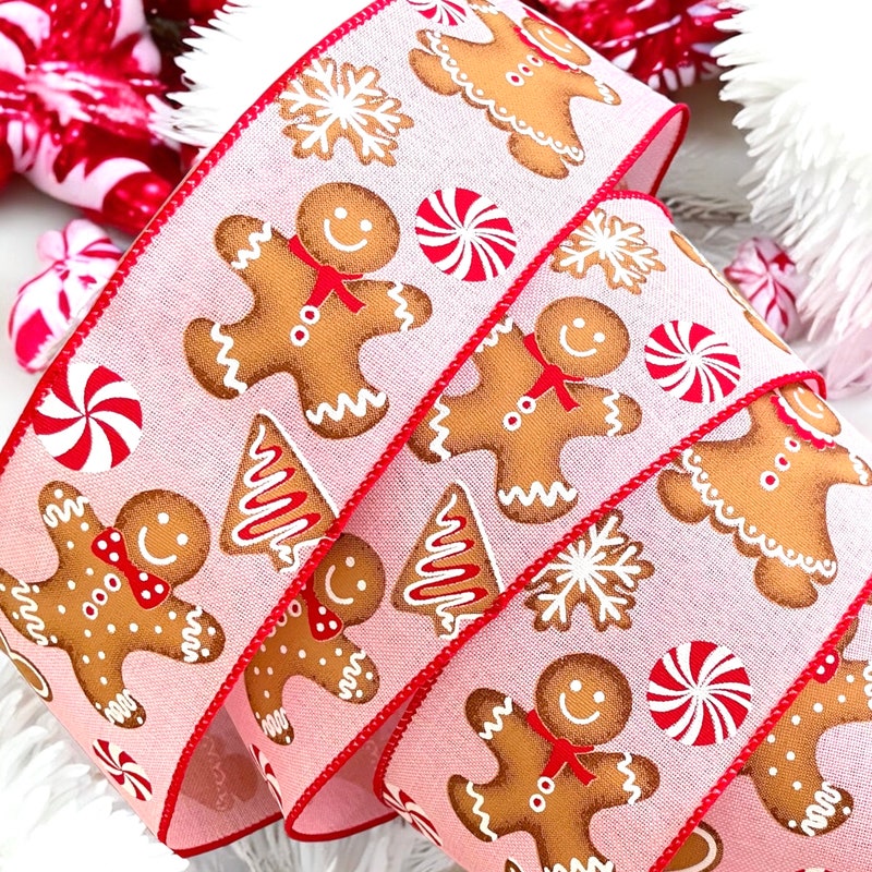 Pink Red Gingerbread Wreath - Etsy UK