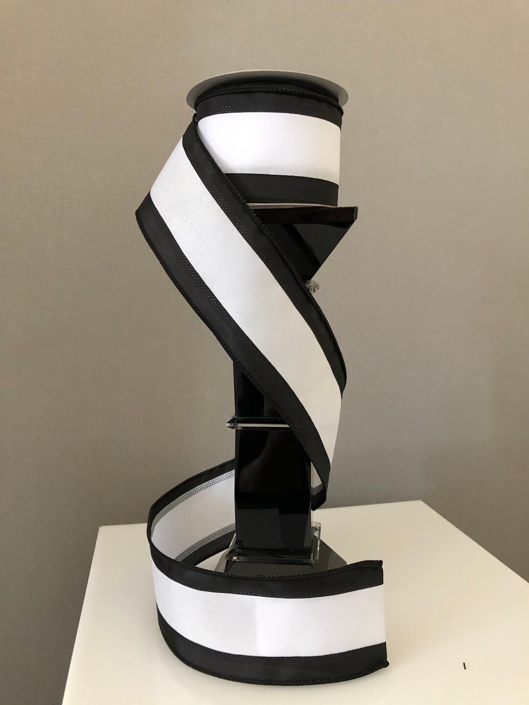 Wire Edged Ribbon . 2.5, Black And White Wire Edged Ribbon , Wired ...