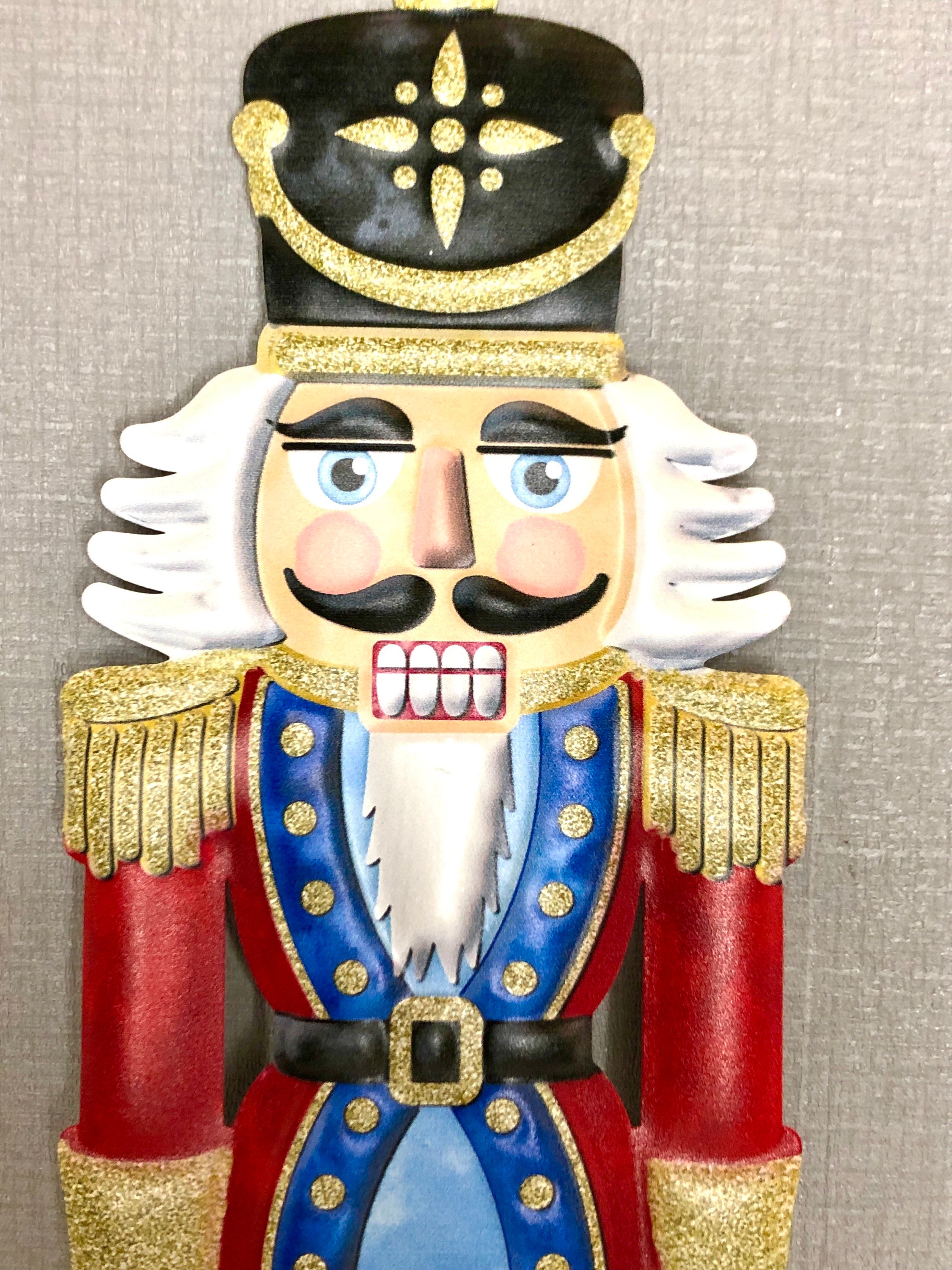 Metal Embossed Nutcracker ,christmas Wreath Attachment 12'' H X 4'' W ...