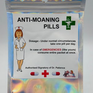 Joke Anti Moaning Pills, Fill Your Own, Sweets, Fun, Nagging, Bag of ...