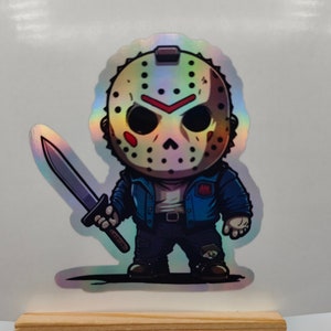 Mini Jason Voorhees's, Friday the 13th, Holographic Sticker, Horror ...