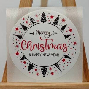 4 Sizes Merry Christmas Trees, Premium Satin Gloss White, Labels, Gift ...
