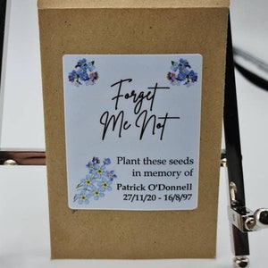 Funeral Pocket Forget Me Not Custom Personalised Black - Etsy