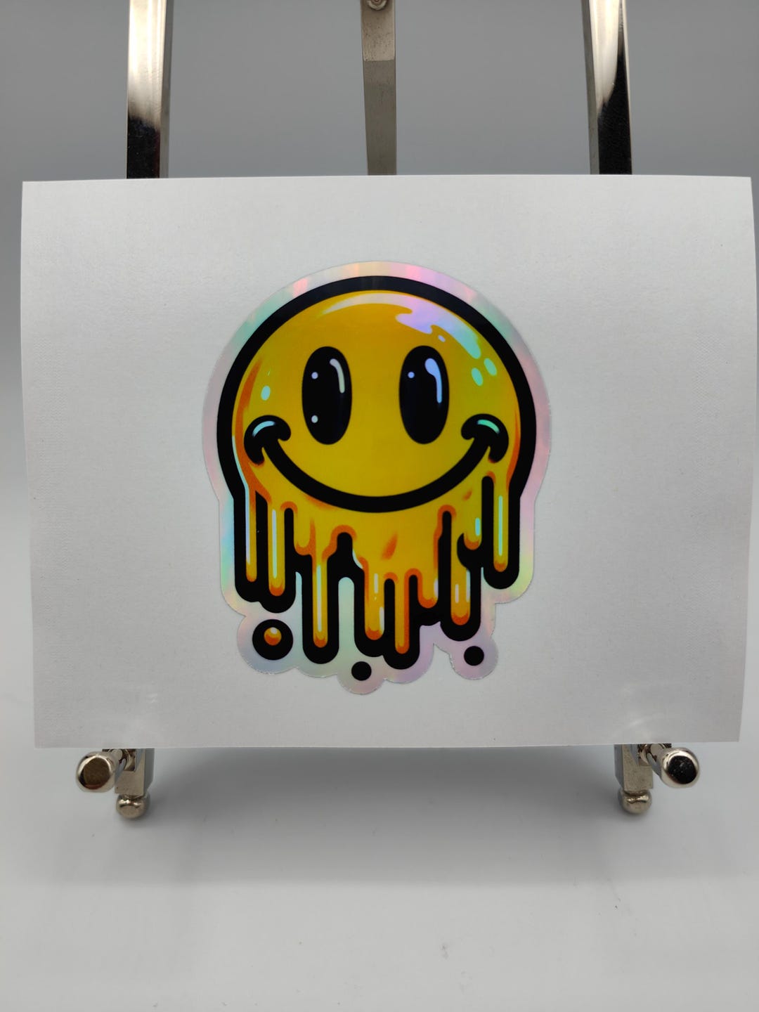 Melting Acid Emoji, Funny, Cute, Holographic Sticker, Raves, Disco's ...