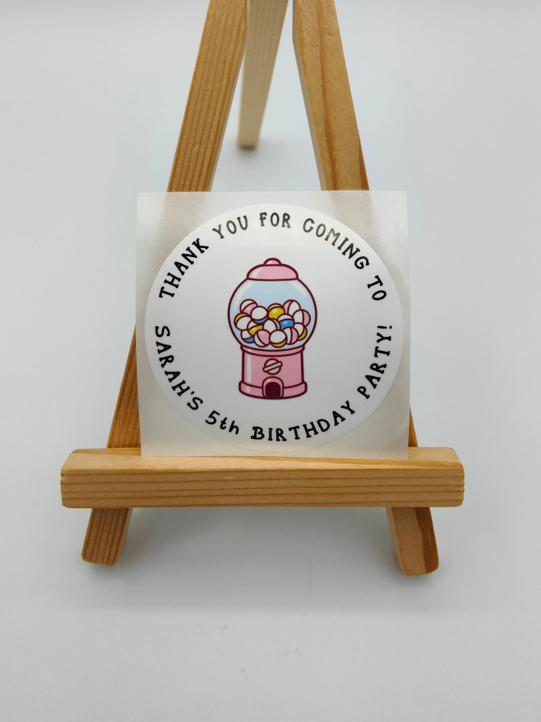 Happy Birthday Capsule Bubble Gum Machine, Stickers, Labels, Favor ...