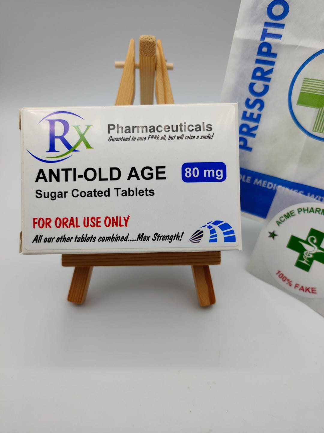 Personalised Anti Old Age, Novelty Tablet Pills Box, Prank, Funny Gift ...