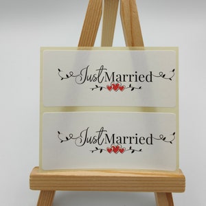 Just Married, Love Hearts, Labels Stickers, Wedding Favor Favours ...