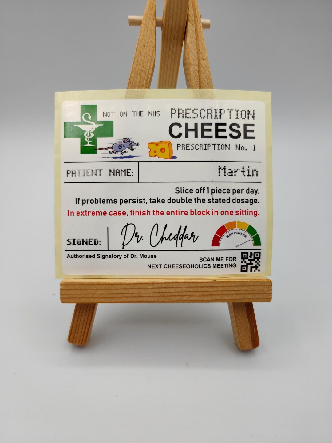 Personalised Cheese Prescription Label Stickers, Sweets, Pharmacy, Get ...