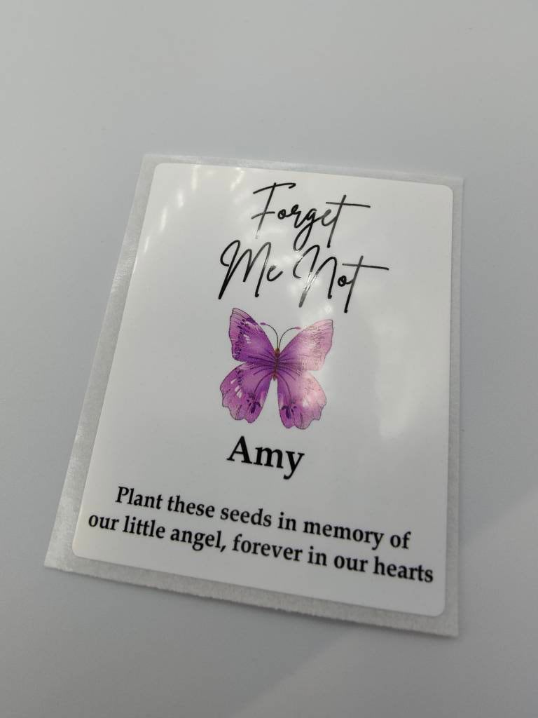 Butterfly Funeral Pocket Forget Me Not Custom Personalised Envelopes ...