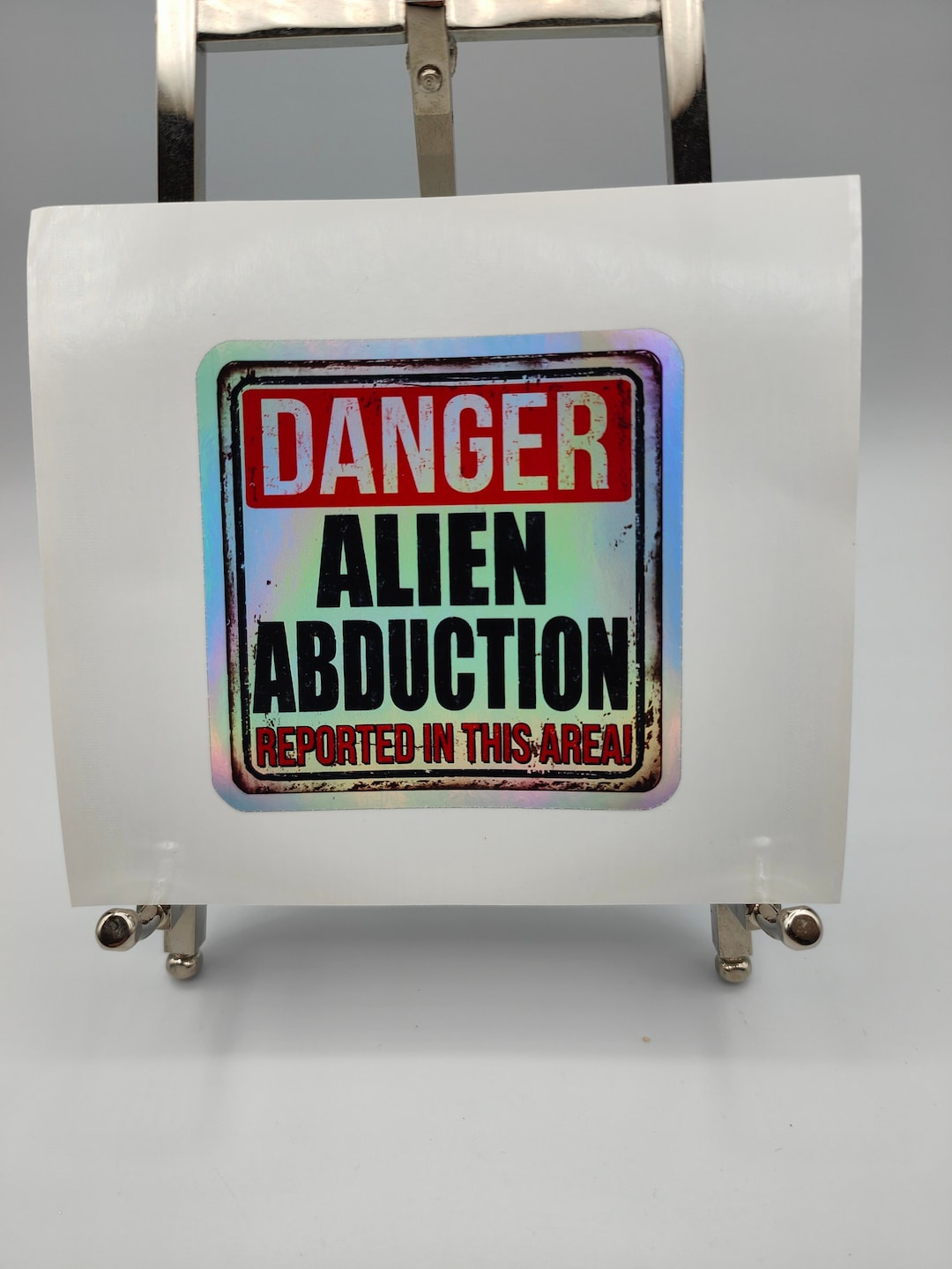 Danger Alien Abduction, Holographic, Aliens, Stickers, Decals, Labels ...