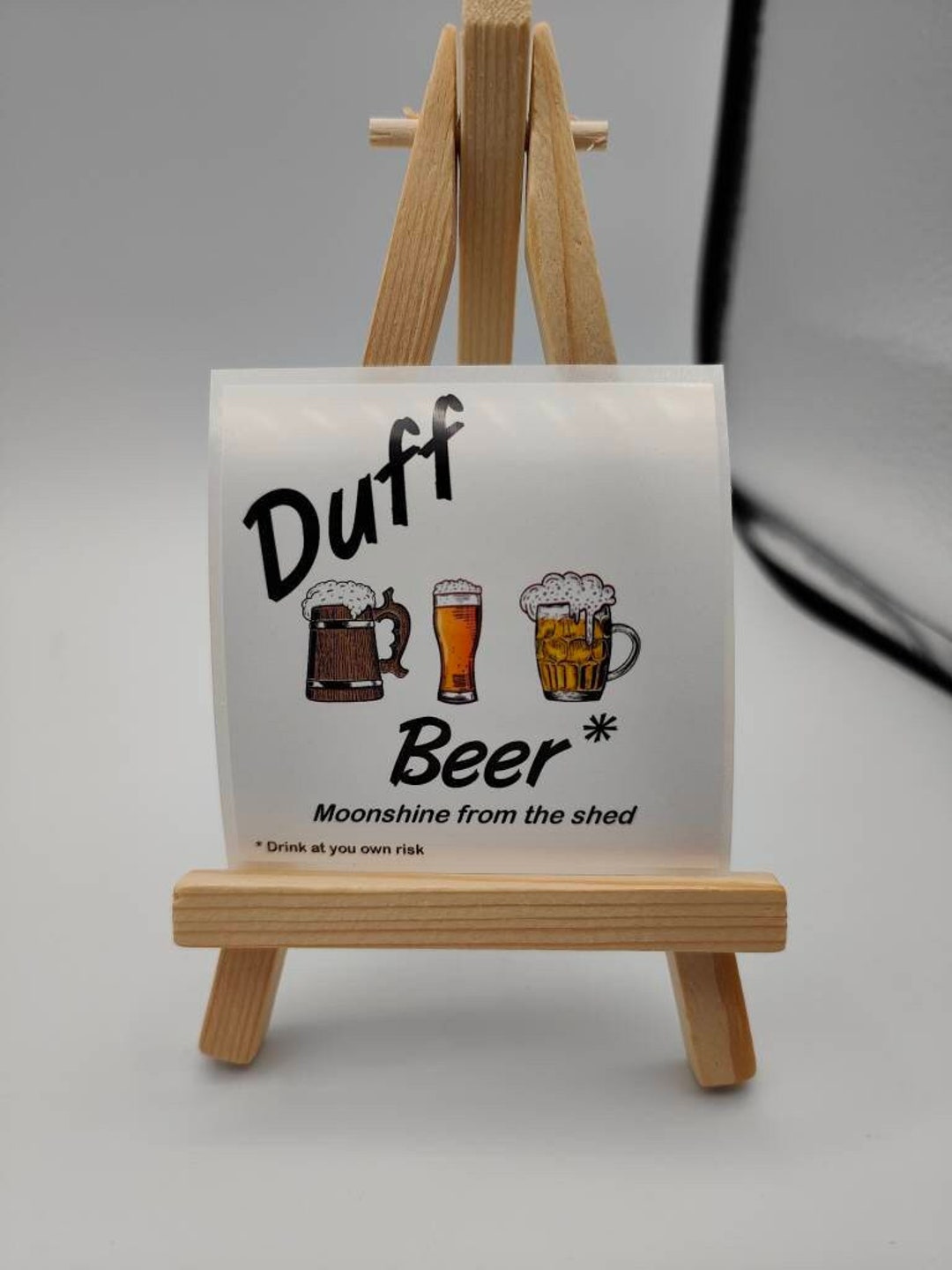 Duff Beer Bottle Label, White Square, Stickers, Funny Bottle Labels ...