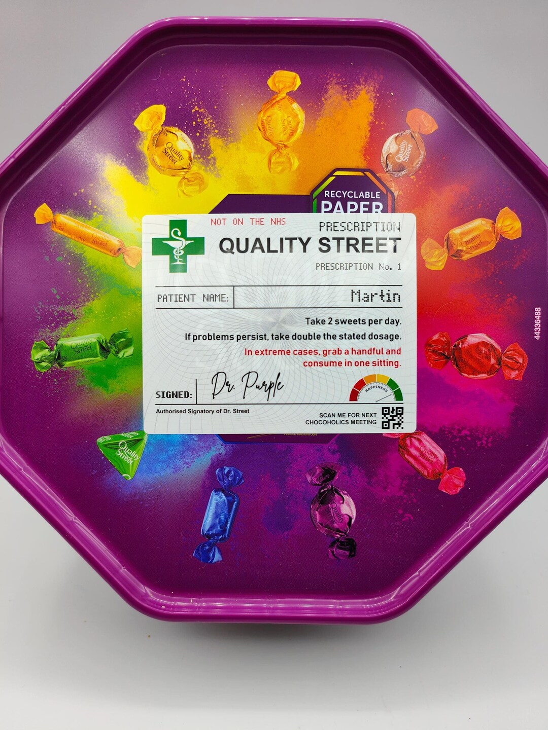 Prescription Chocolate Tin Label Sticker, Sweets, Pharmacy, Get Well ...