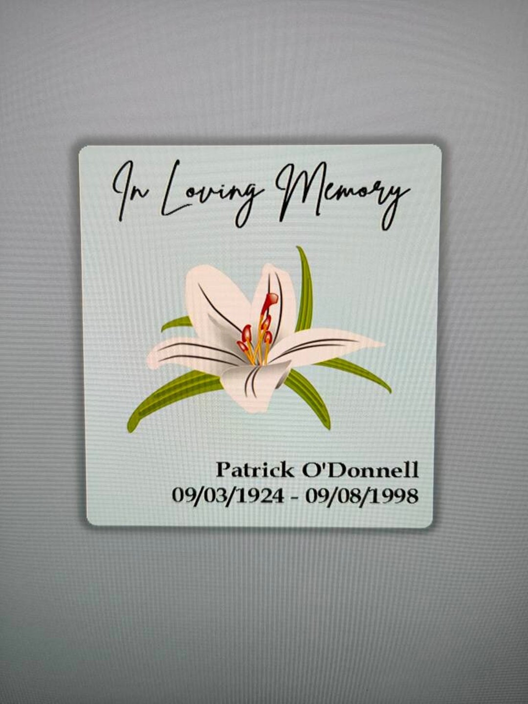 Lily Funeral Memorial White Envelopes, Custom Personalised Envelopes ...