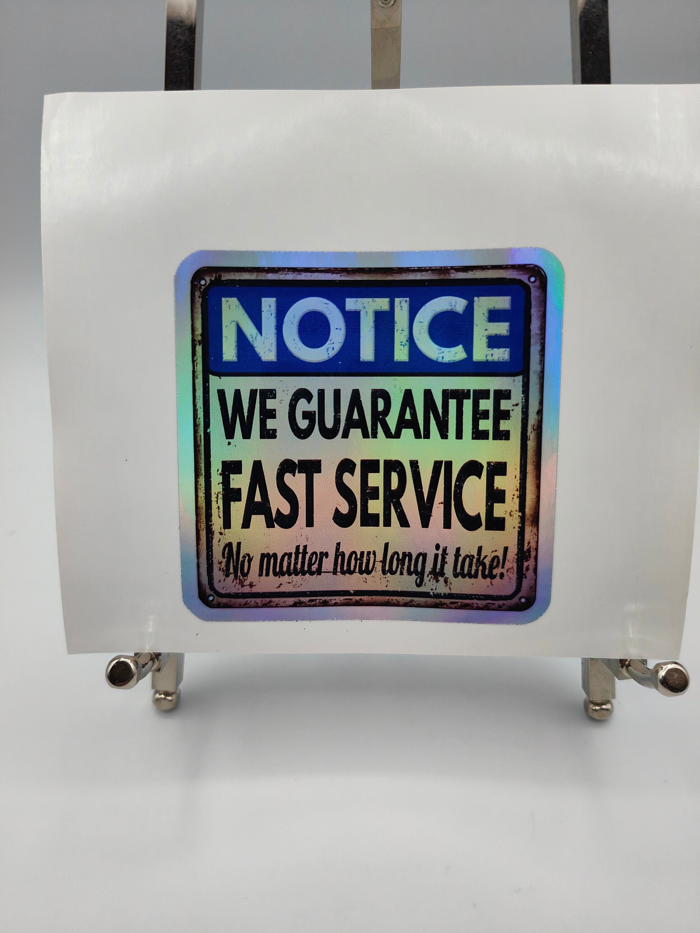 Funny Garage Fast Service, Holographic, Man Cave, Stickers, Decals ...