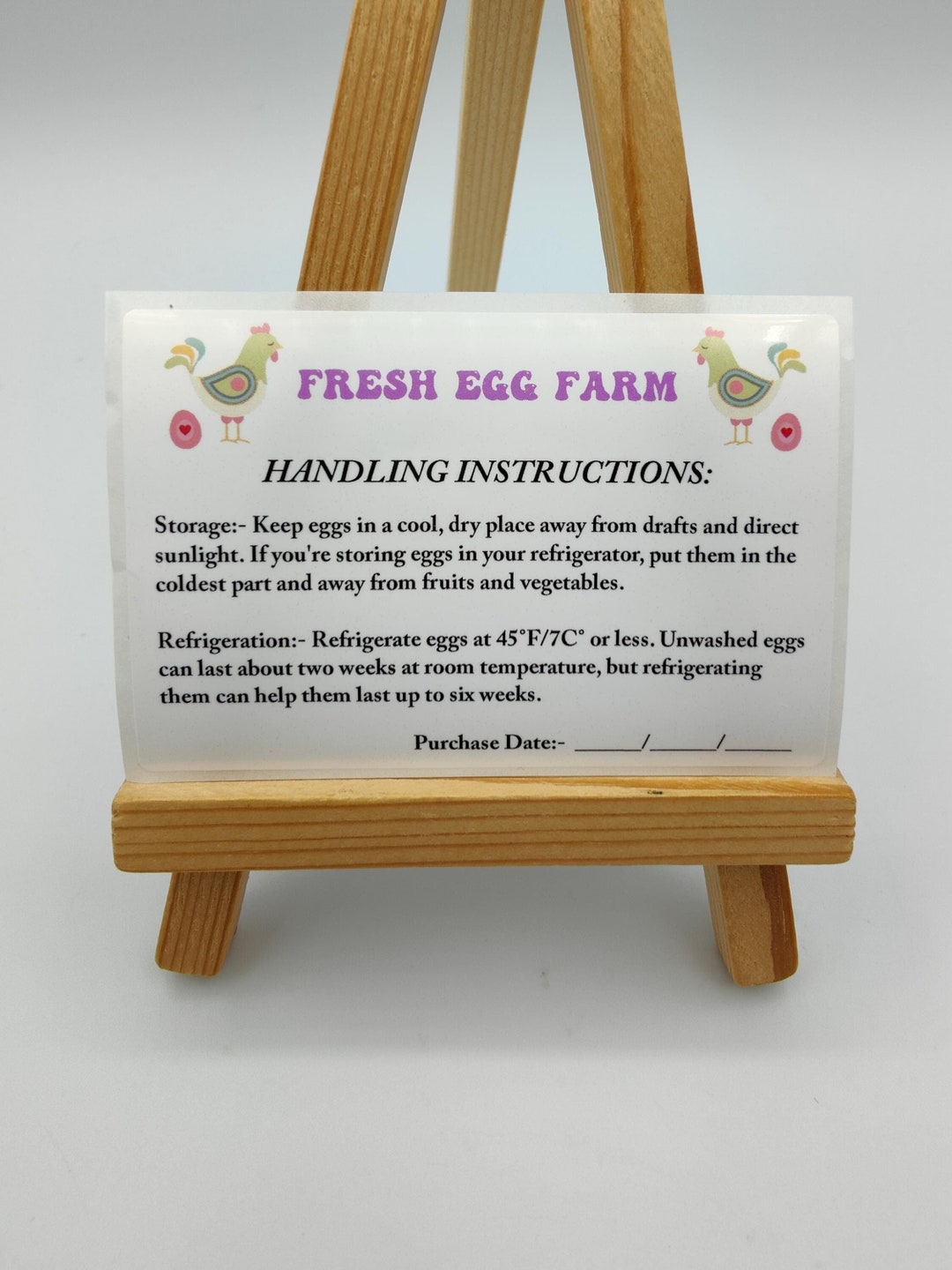 Egg Handling Instruction Stickers Labels, Farm Egg Care Sticker, Fresh ...