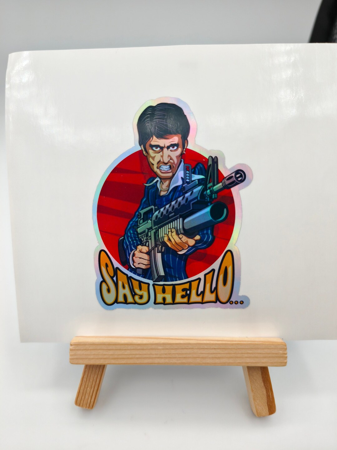 Scarface, Al Pacino, Silver Holographic Sticker, Thriller Films, Movies ...