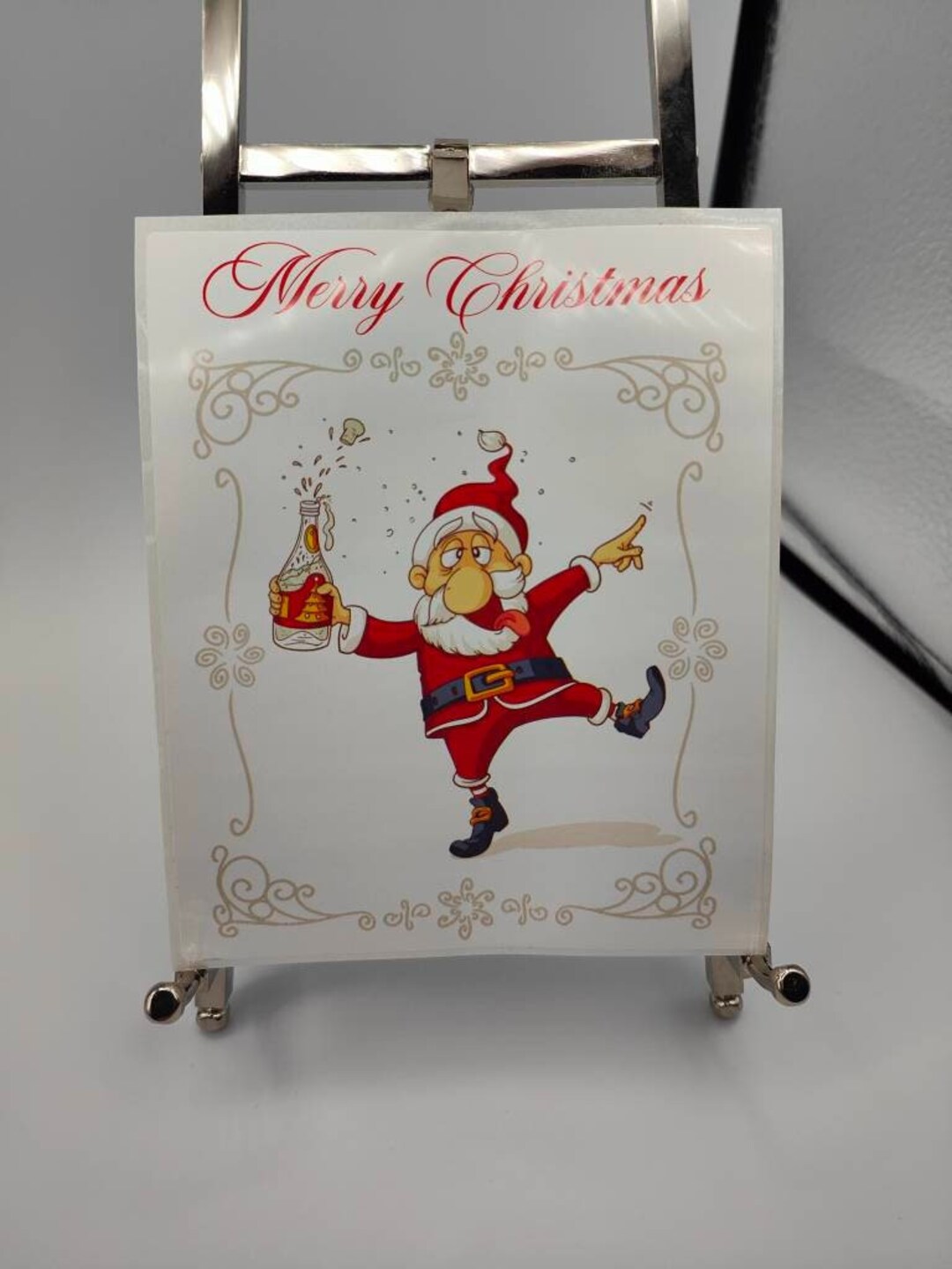 Drunk Santa, Funny Wine Labels Stickers, Gift Wine Bottle White Labels ...