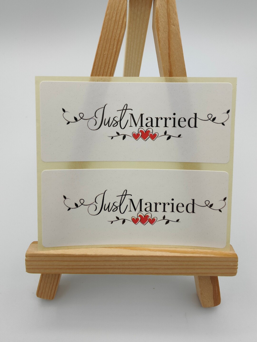 Just Married, Love Hearts, Labels Stickers, Wedding Favor Favours ...