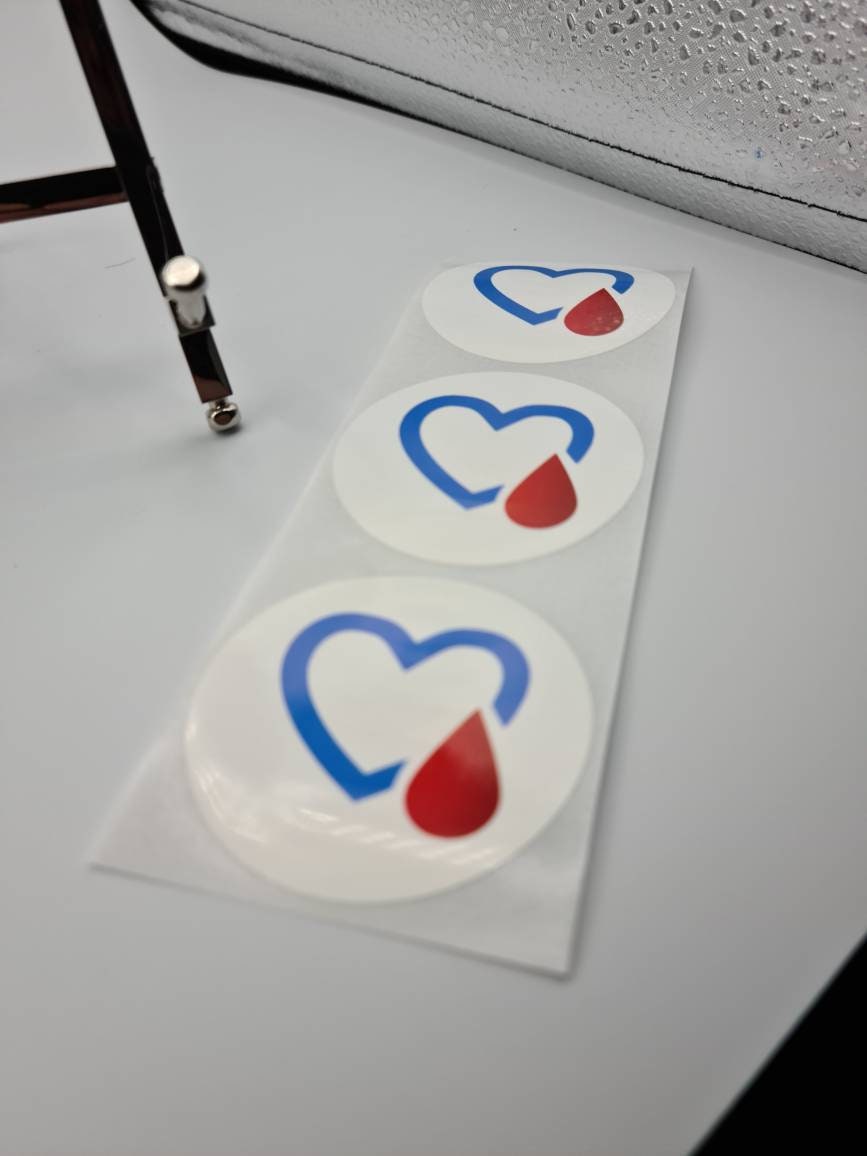 5 Sizes, World Heart Day Stickers Labels, Premium Gloss White, Health ...
