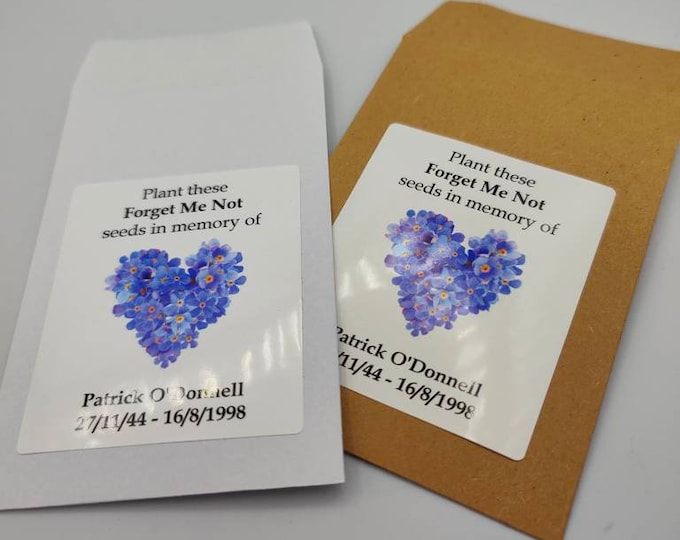 Funeral Memorial Tea Bag White Envelopes, Custom Personalised Envelopes ...