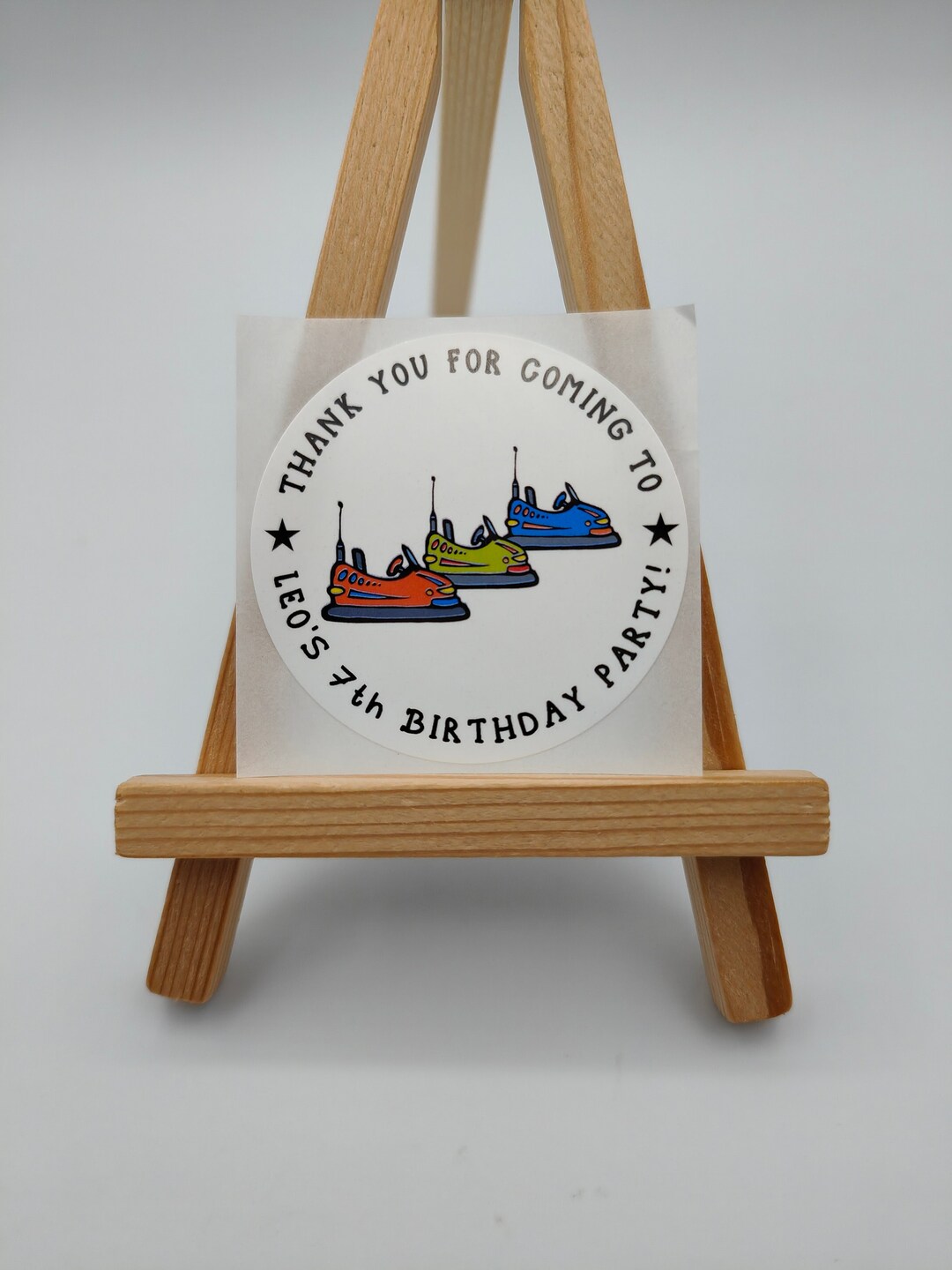 Dodgem's, Bumper Cars, Birthday Labels Stickers, Gift Bag, Celebration ...
