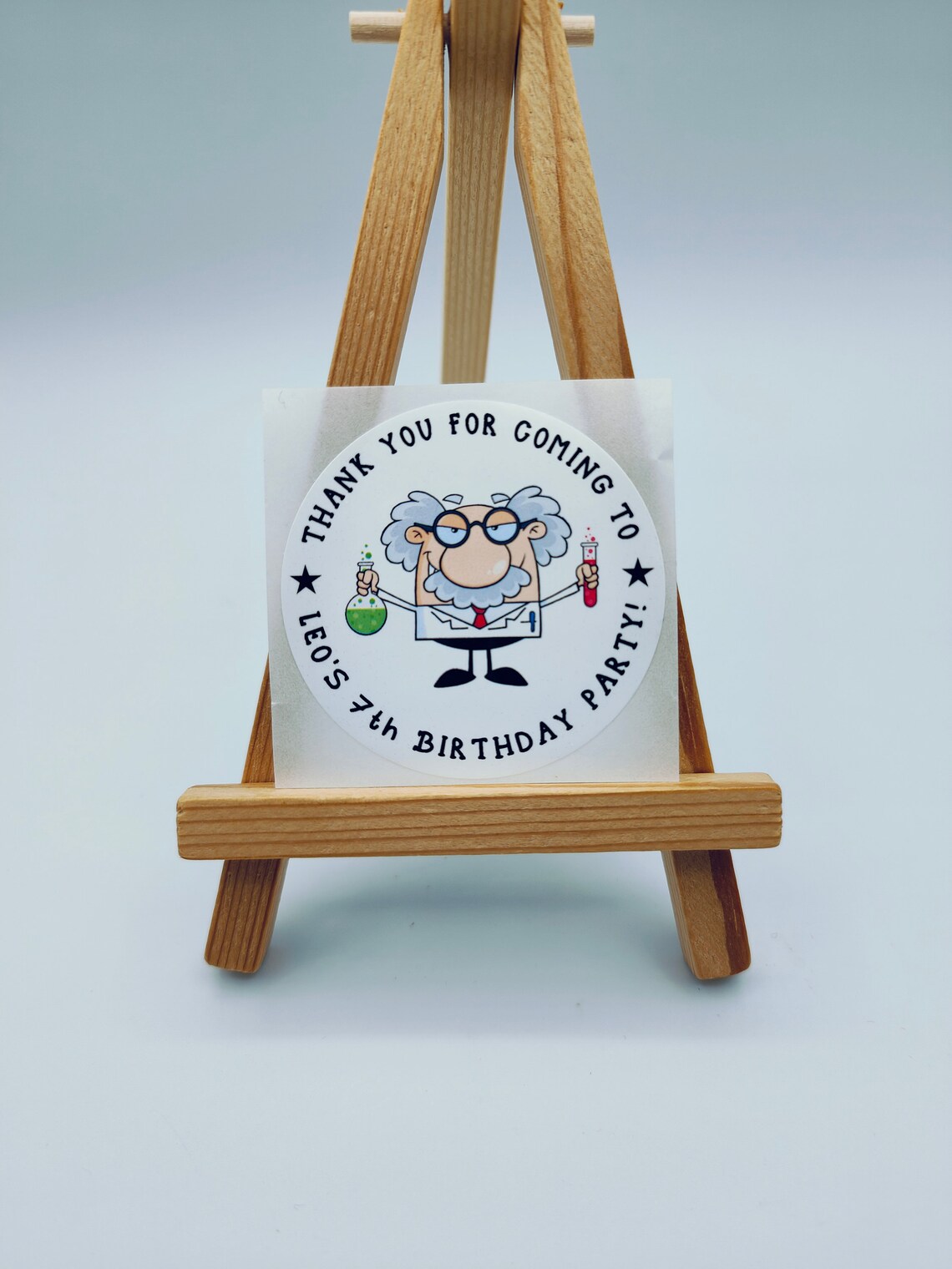 Mad Scientist Party Birthday Labels Stickers, Gift Bag Stickers ...
