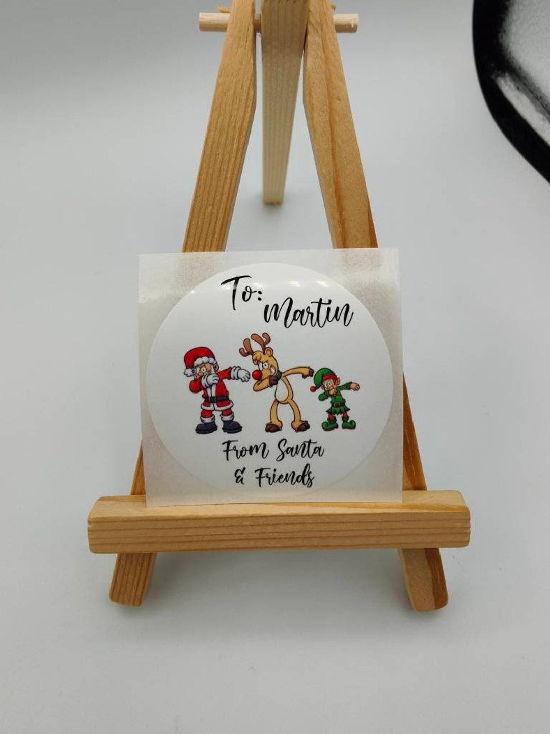 4 Sizes, Santa and Friends Dabbing, Christmas Xmas Stickers Labels From ...