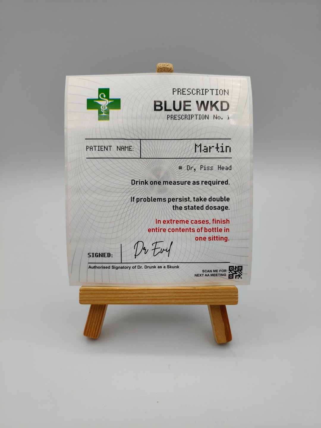 Personalised Prescription Blue WKD Wicked, Alcohol, Spirit, Bottle ...