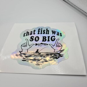 Big Fish Holographic Sticker, Fisherman, Fishing, Tackle Box Sticker ...