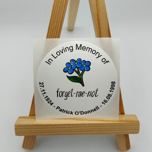 Forget Me Not, in Loving Memory Of, Funeral Stickers, Memorial Stickers ...