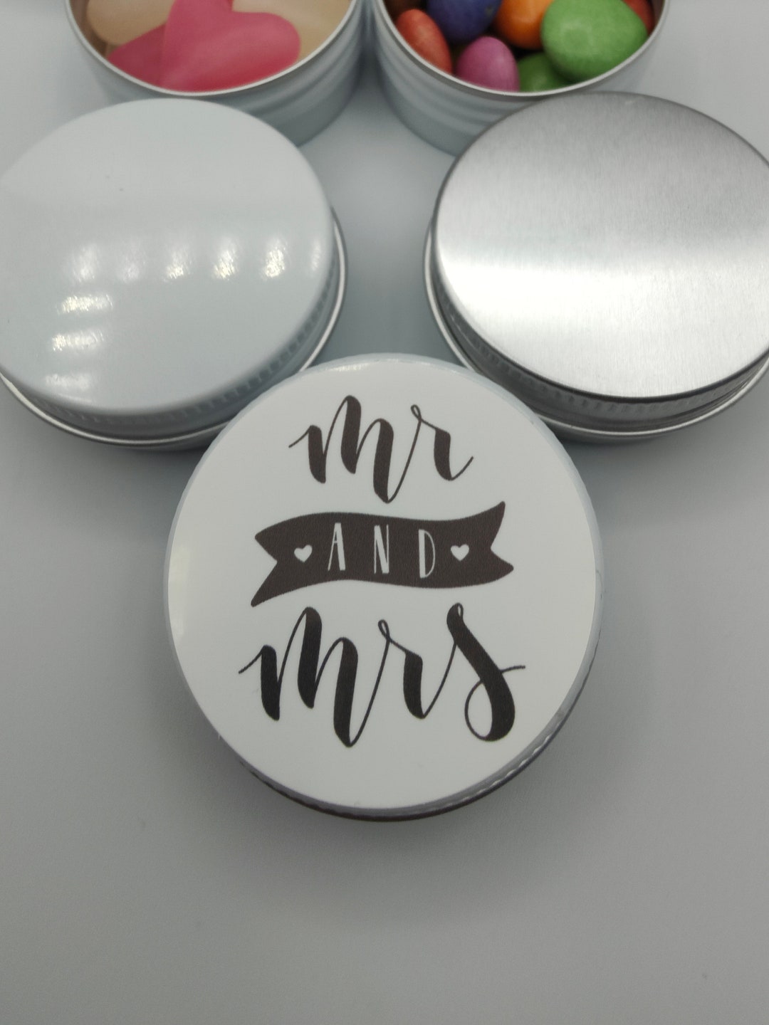Wedding Favor Tins, Mr & Mrs, Sweets, Wedding Favour Idea, Favor ...