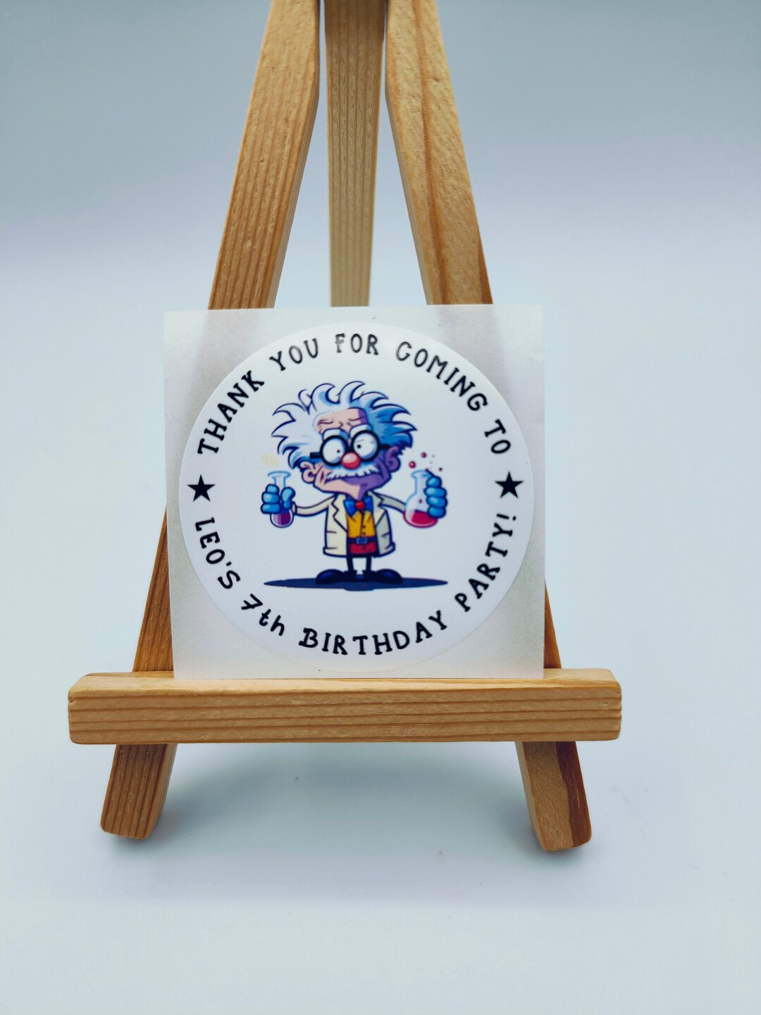 Mad Scientist Party Birthday Labels Stickers, Gift Bag Stickers ...