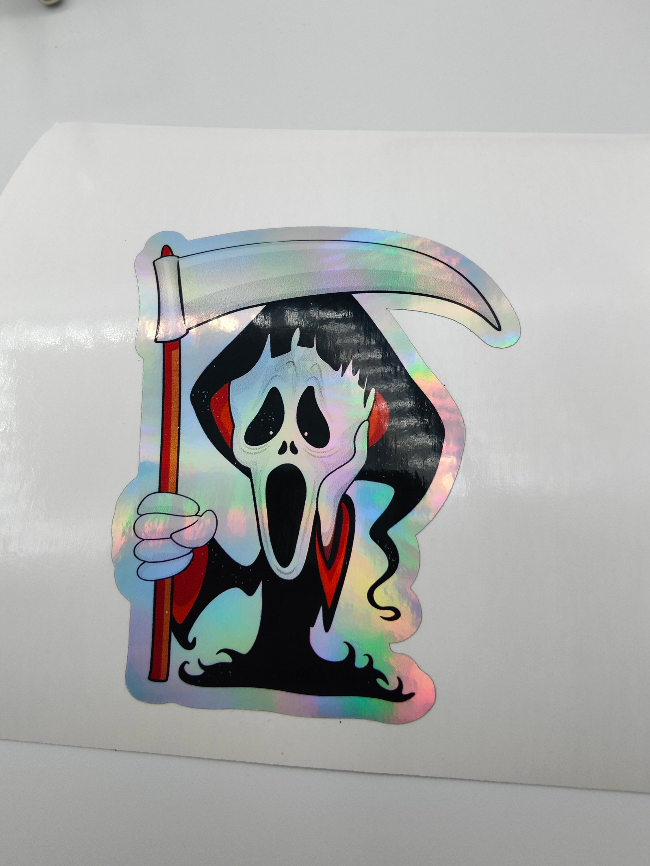 Grim Reaper Ghost Face Halloween Spooky Holographic - Etsy