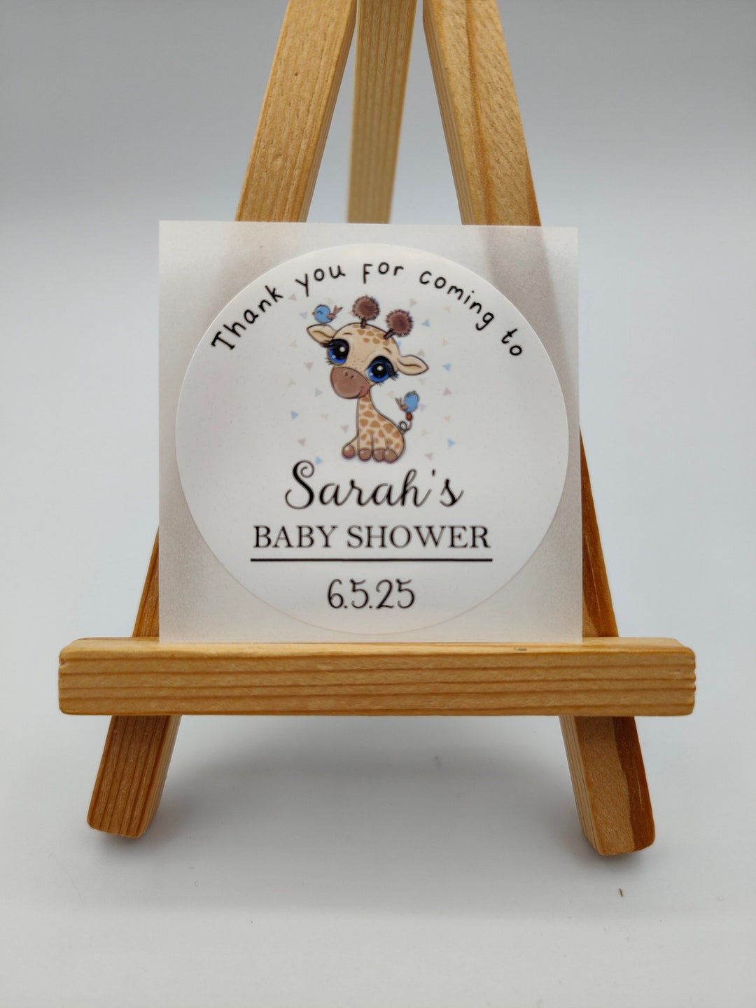 Cute Giraffe, Baby Shower Stickers, Boy or Girl, Baby Shower Labels ...