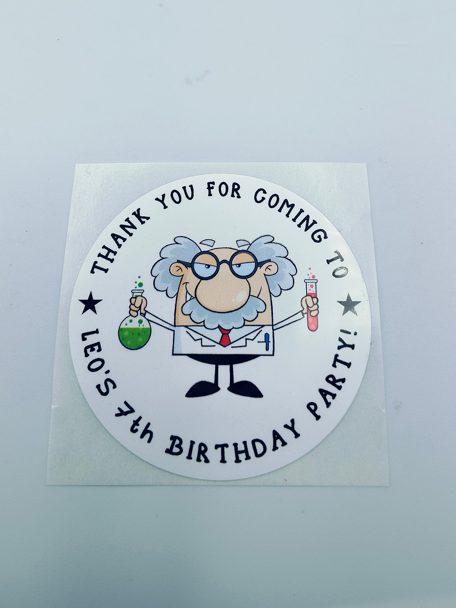 Mad Scientist Party Birthday Labels Stickers, Gift Bag Stickers ...