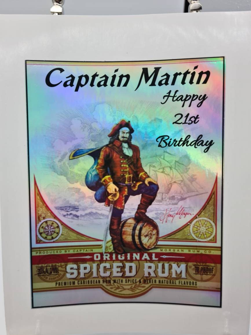 Captain Morgan Personalised Custom Bottle Label Birthday - Etsy