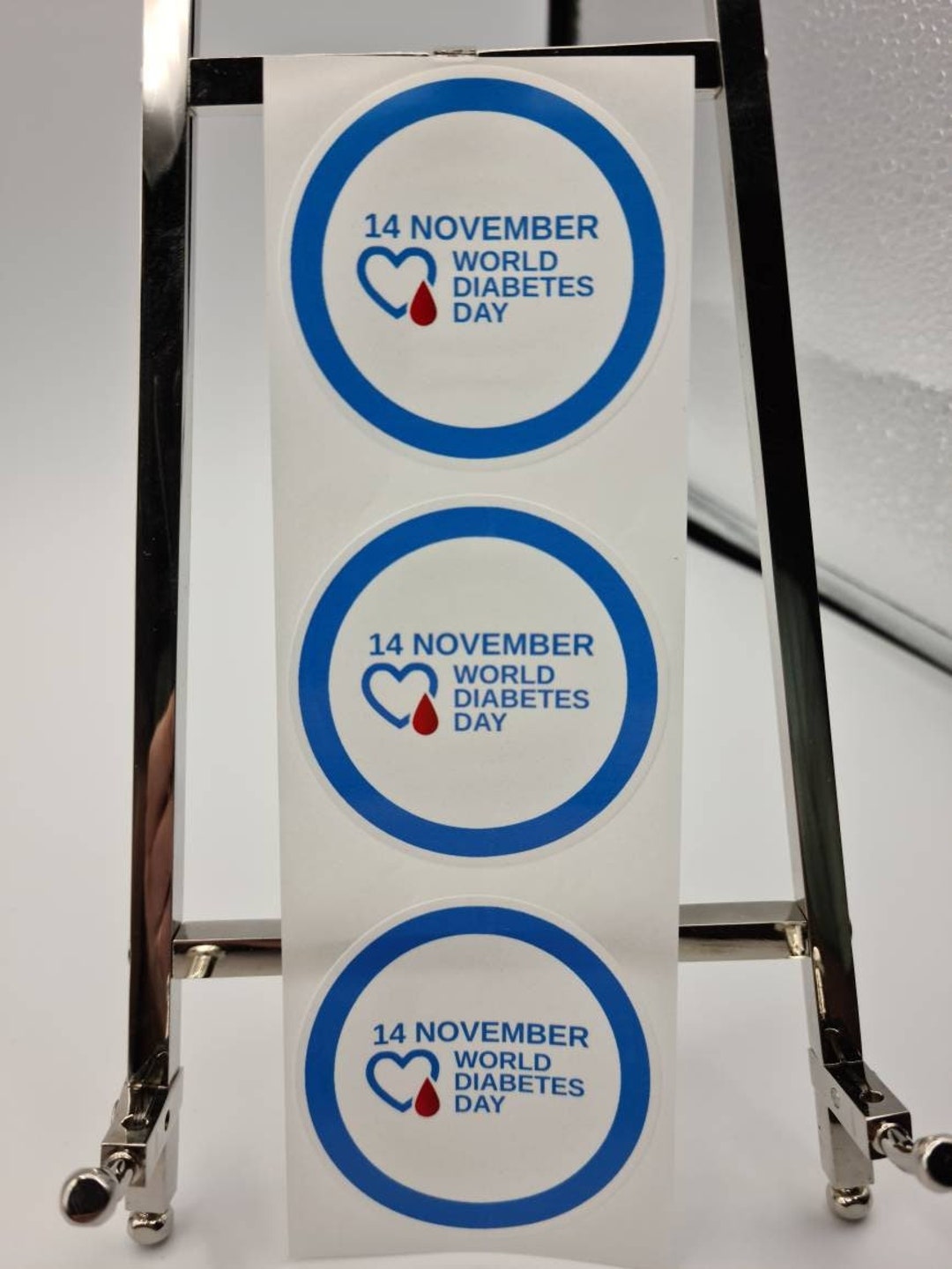 World Diabetes Day Stickers Labels, Premium Gloss White, Health Aware ...