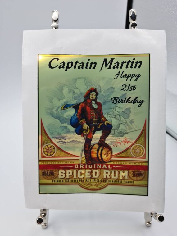 Captain Morgan Personalised Custom Bottle Label Birthday | Etsy