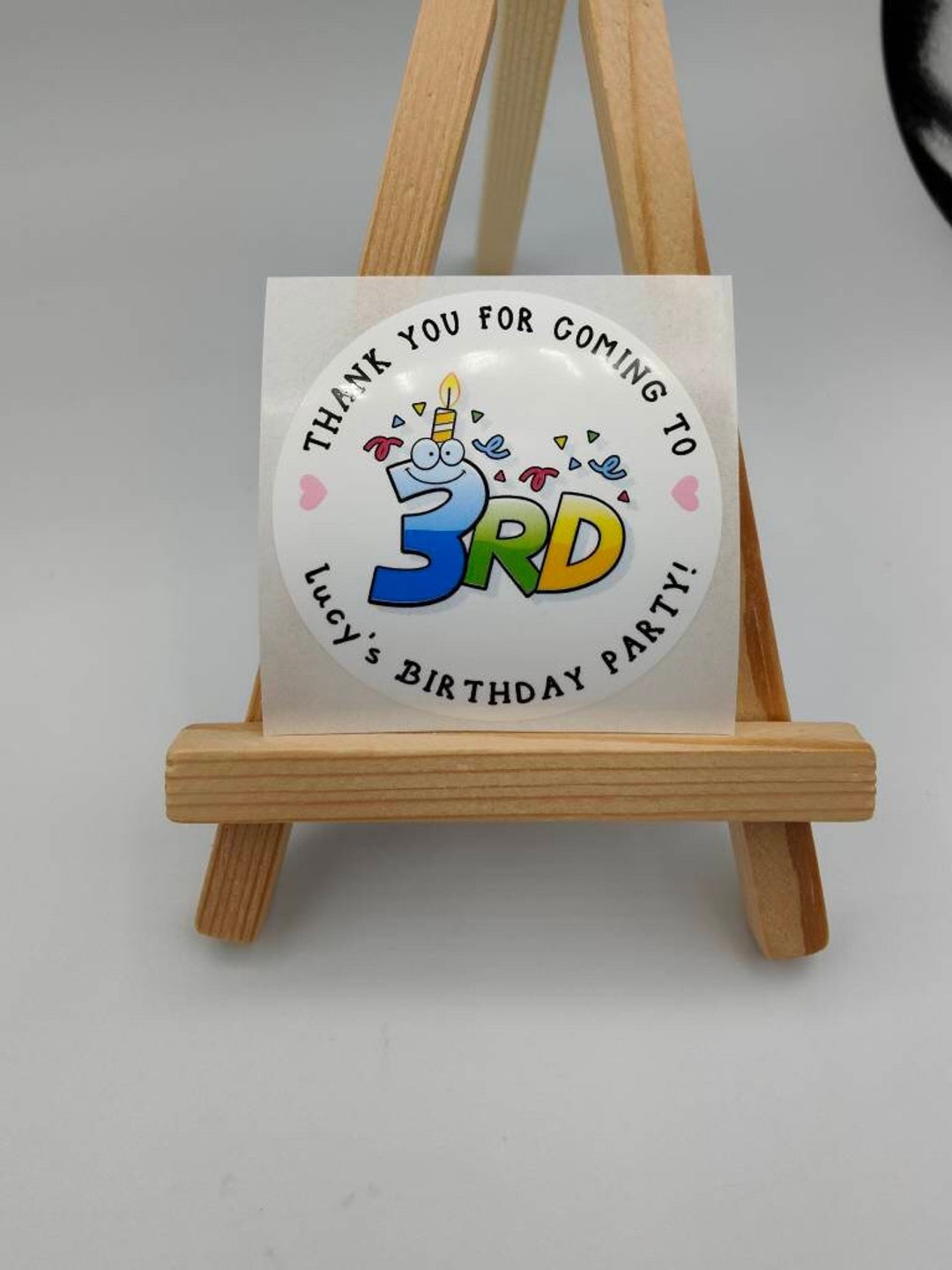 Number Words Birthday Labels Stickers, Premium Satin Gloss Poly ...