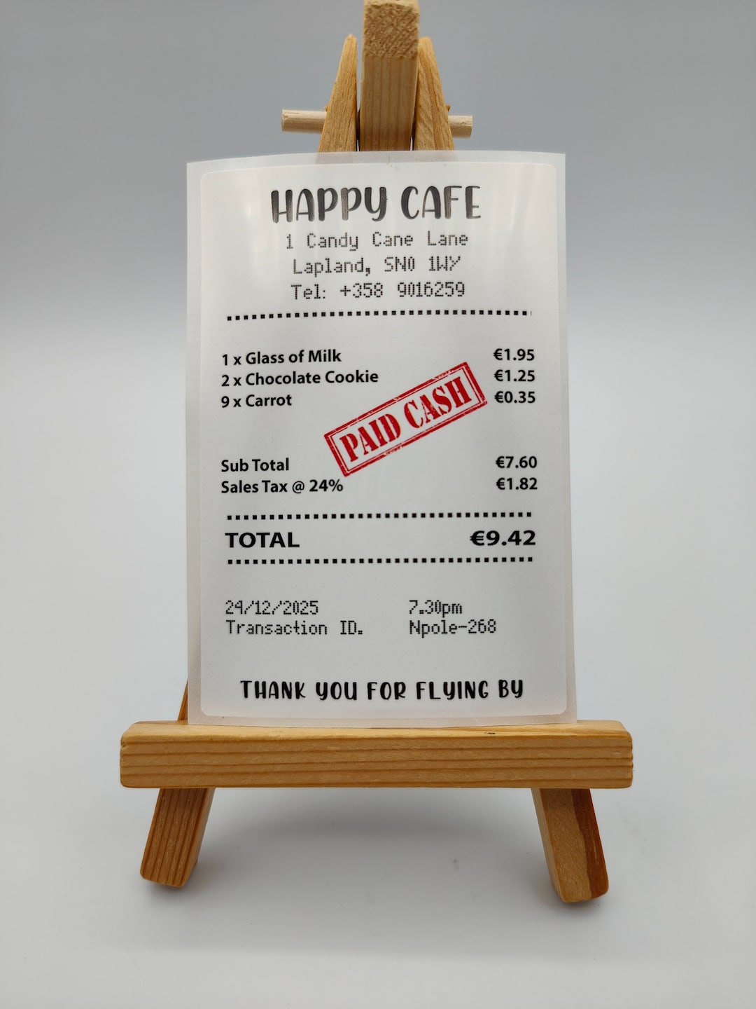 Santa's Lost Cafe Till Receipt, Sticker, Label, Christmas Gift, Present ...