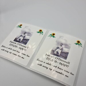 Funeral Memorial Tea Bag White Envelopes, Custom Personalised Envelopes ...