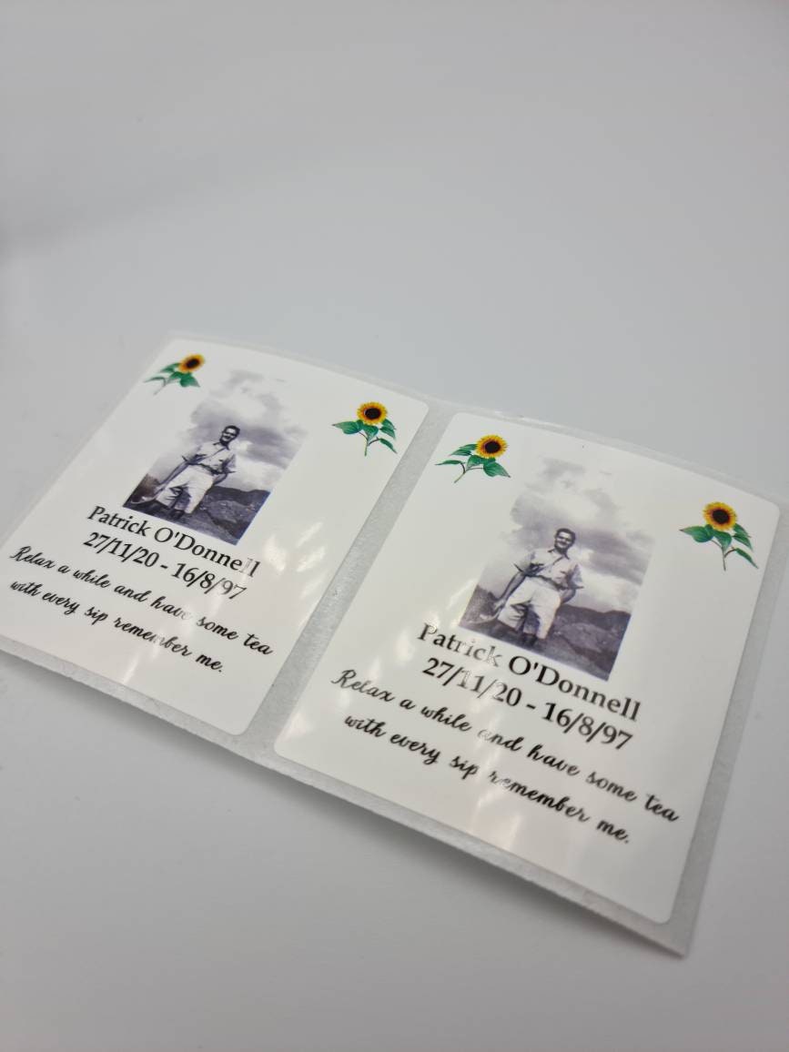 Funeral Memorial Tea Bag White Envelopes, Custom Personalised Envelopes ...