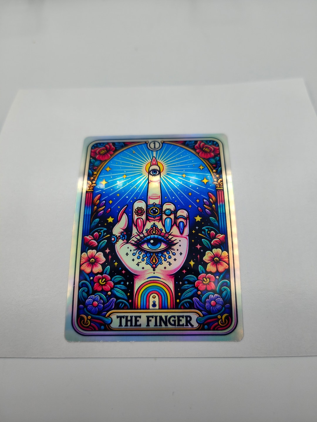 The Finger Tarot Card, Holographic Silver Sticker, Zodiac, Horoscope ...