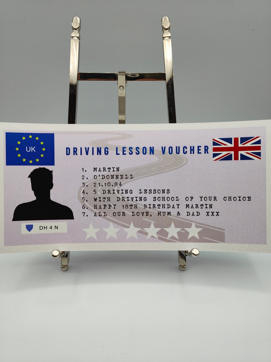 Driving Lessons, Gift Voucher, Certificate, Present, Birthday ...