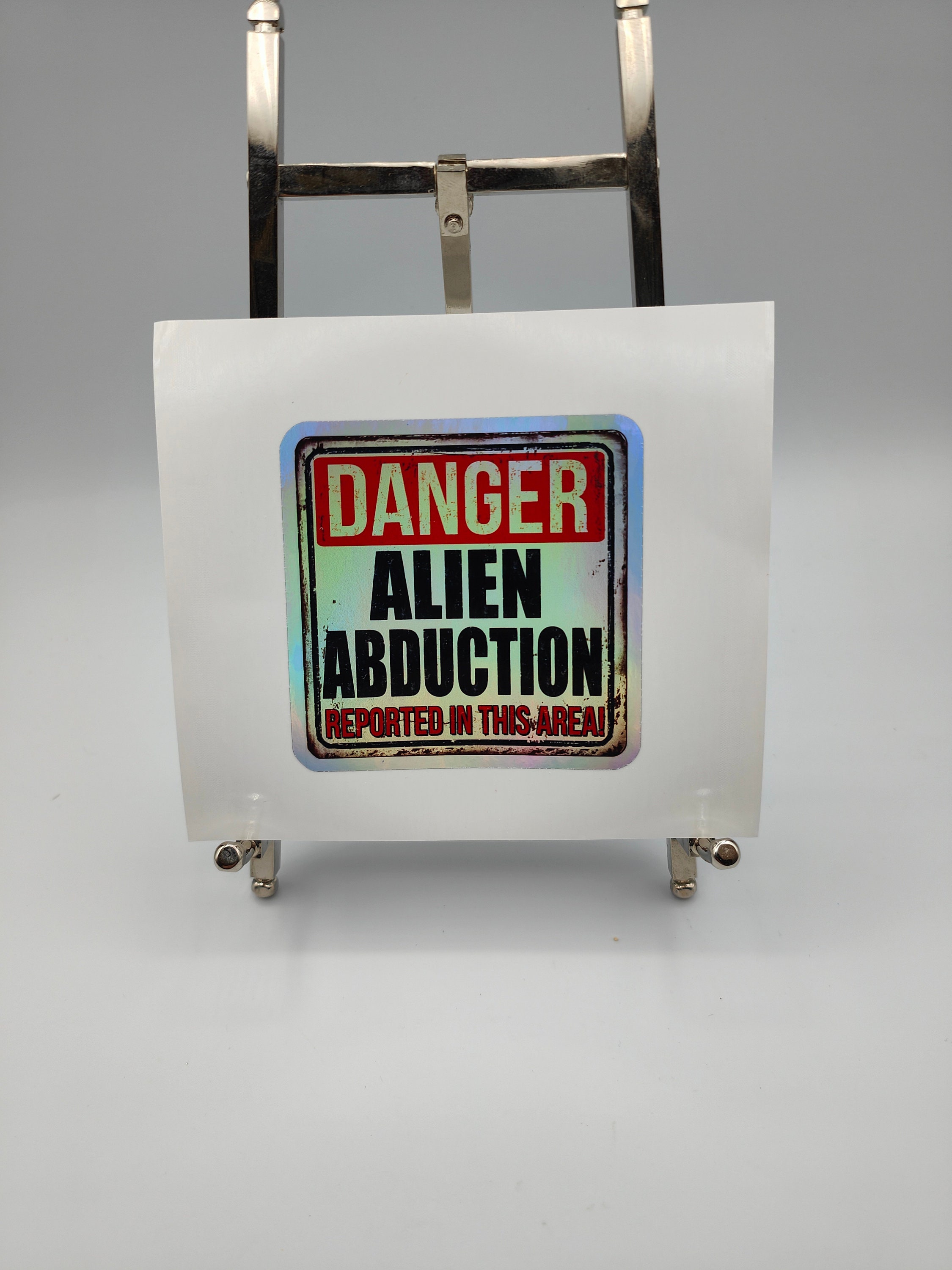 Danger Alien Abduction Holographic Aliens Stickers Decals - Etsy