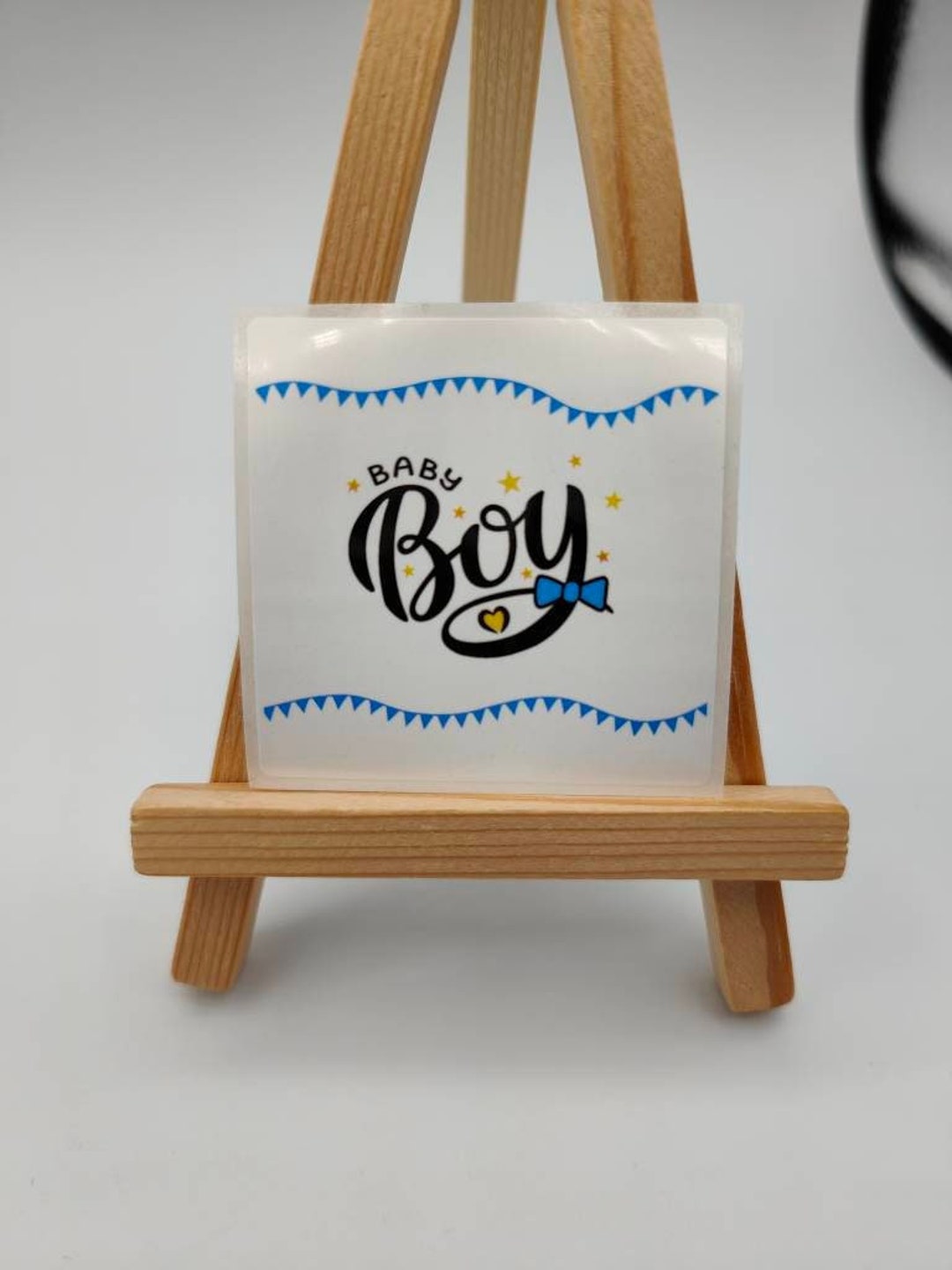 Baby Boy, Baby Shower Labels, White Premium Satin Gloss Poly, Stickers ...